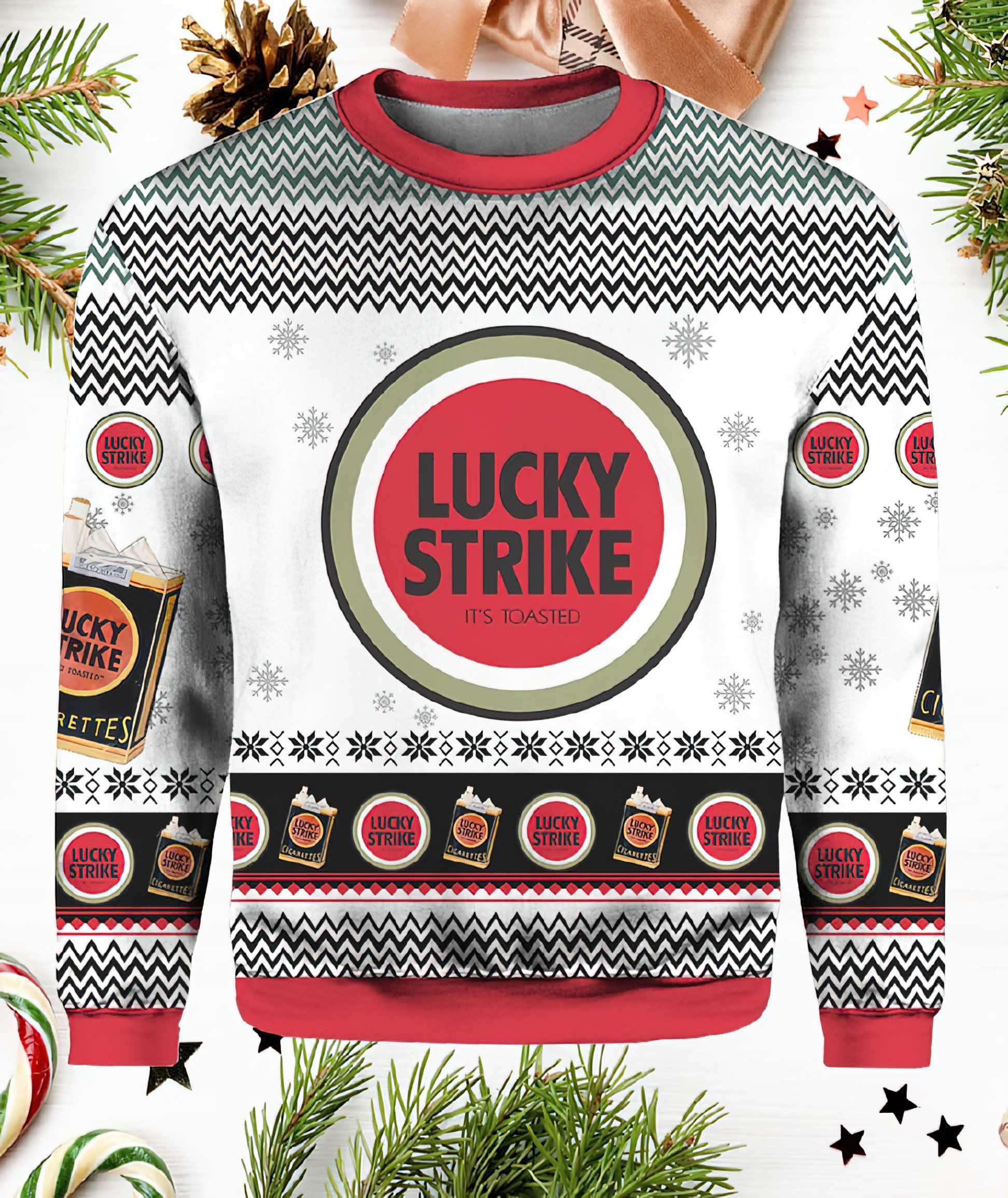 Lucky Strike Cigarette Christmas Sweater - Nouvette