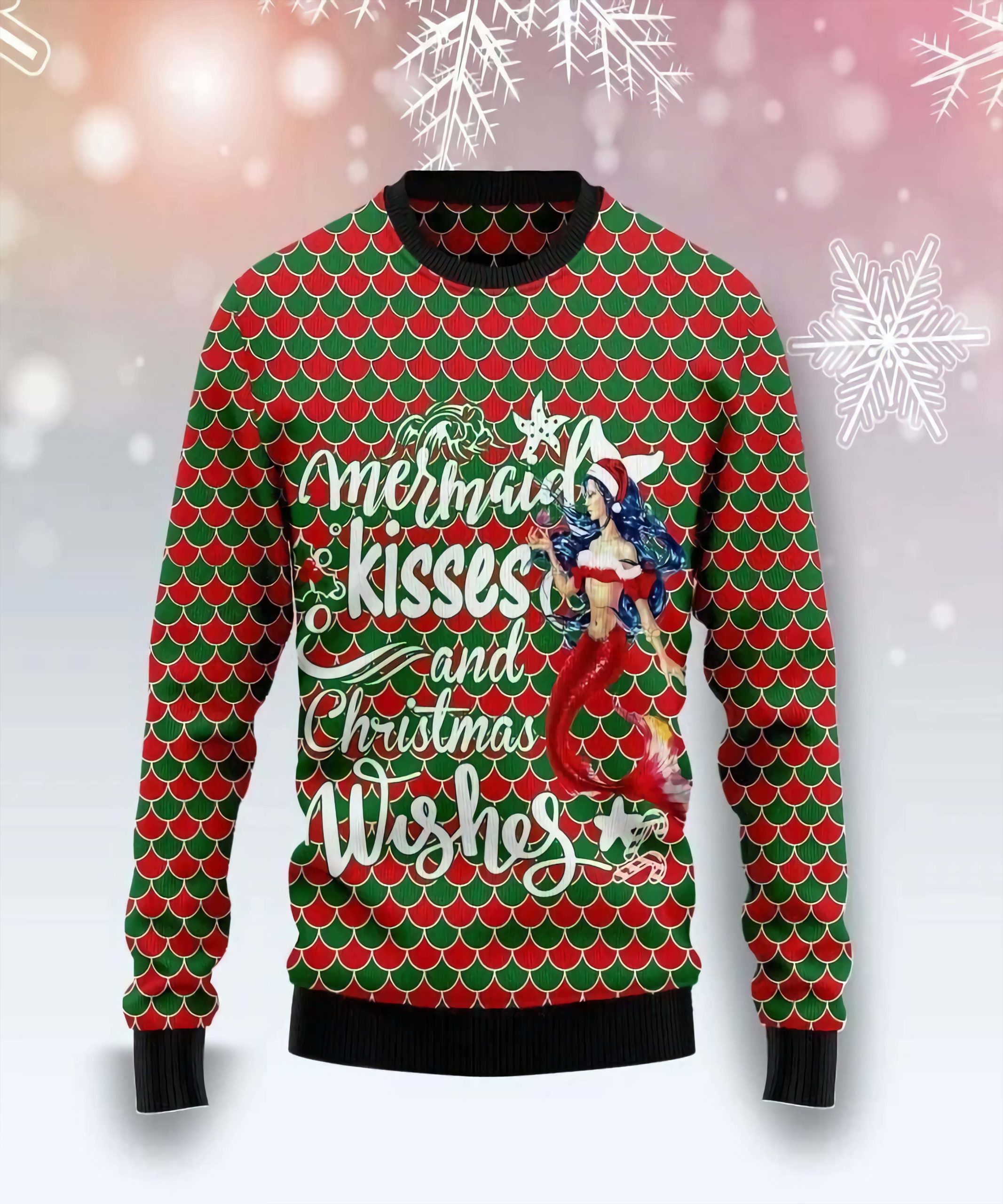 Mermaid Kisses And Christmas Wishes Sweater - Nouvette