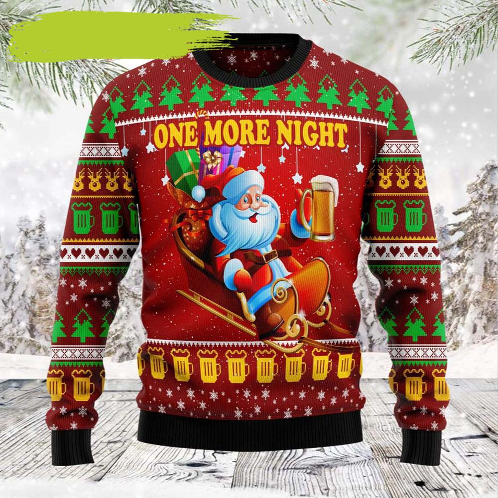 One More Night Ugly Christmas Sweater - Nouvette