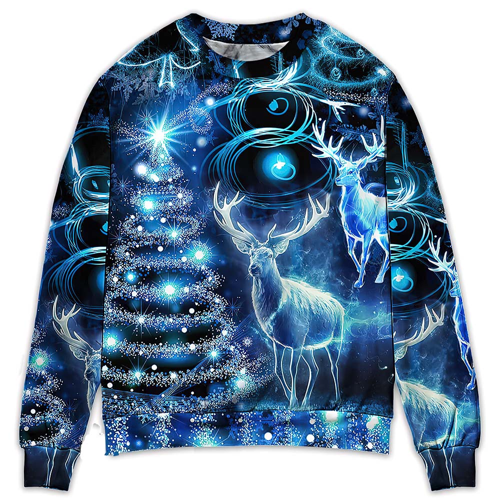 Reindeer Glow Light Style Gift Christmas Sweater - Nouvette
