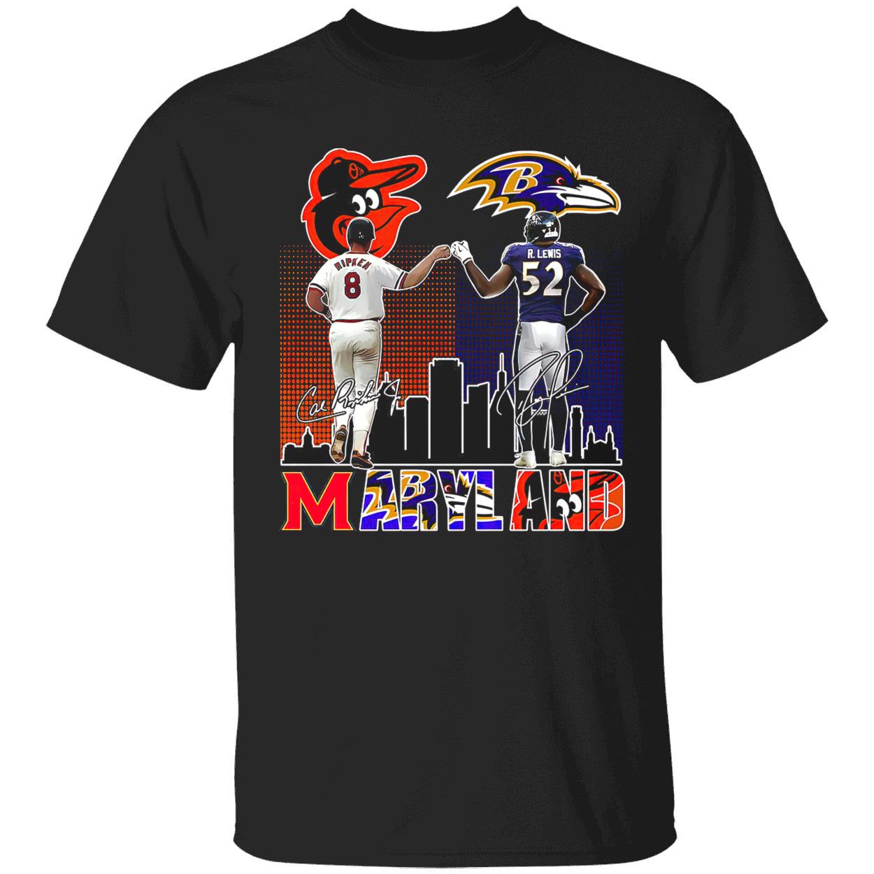 Maryland Cal Ripken Ray Lewis Signatures Shirt - Nouvette
