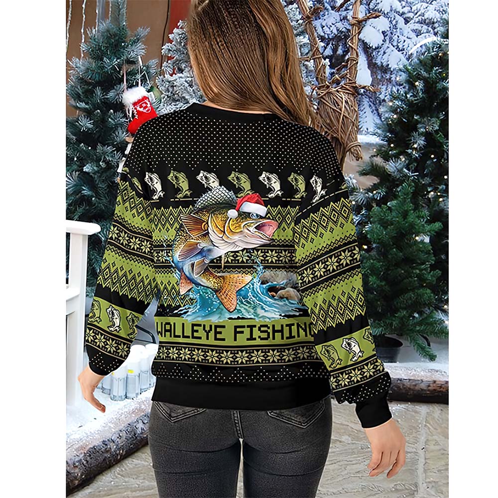 Walleye Fishing Christmas Sweater - Nouvette