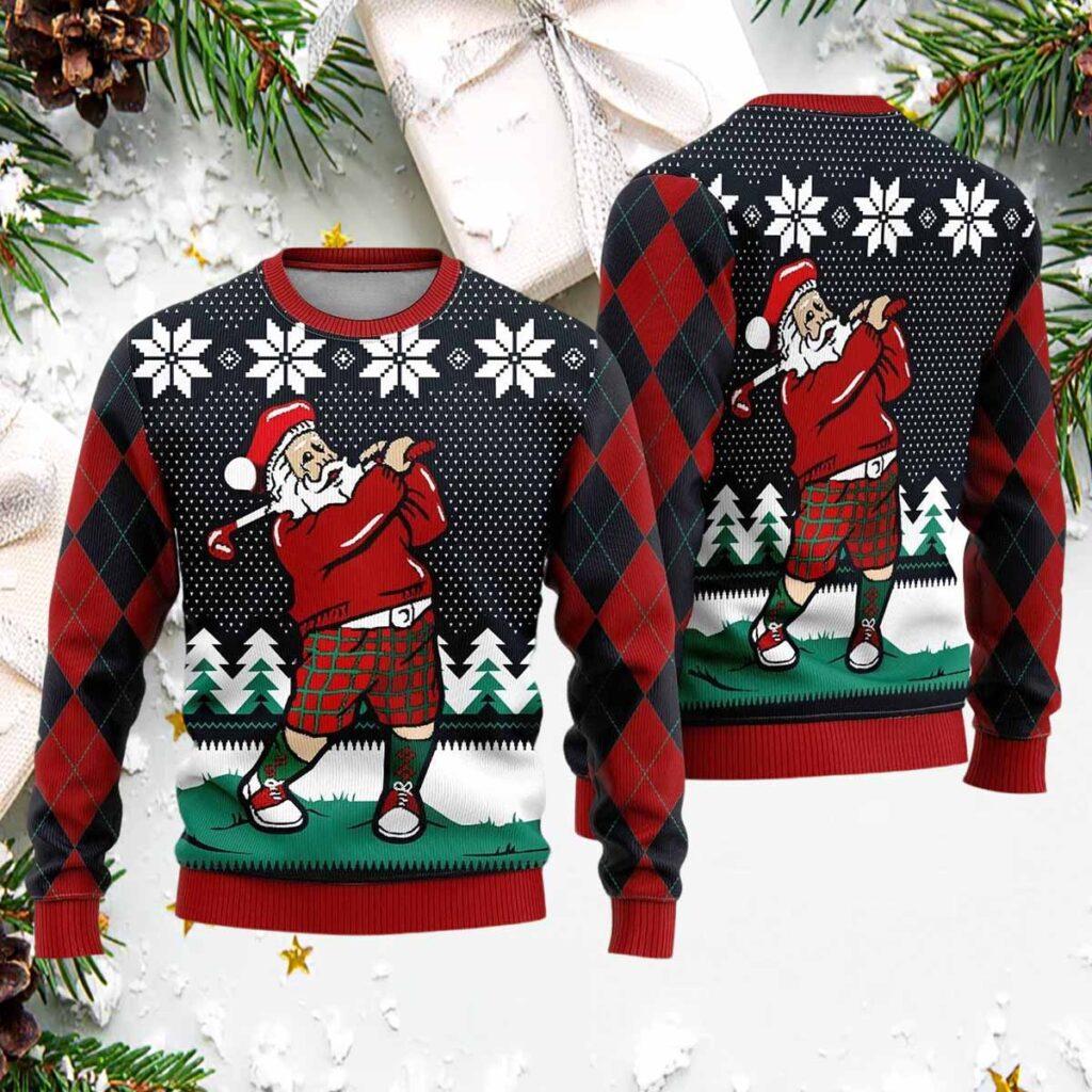 Baseball Santa Hat Ugly Christmas Sweater - Nouvette
