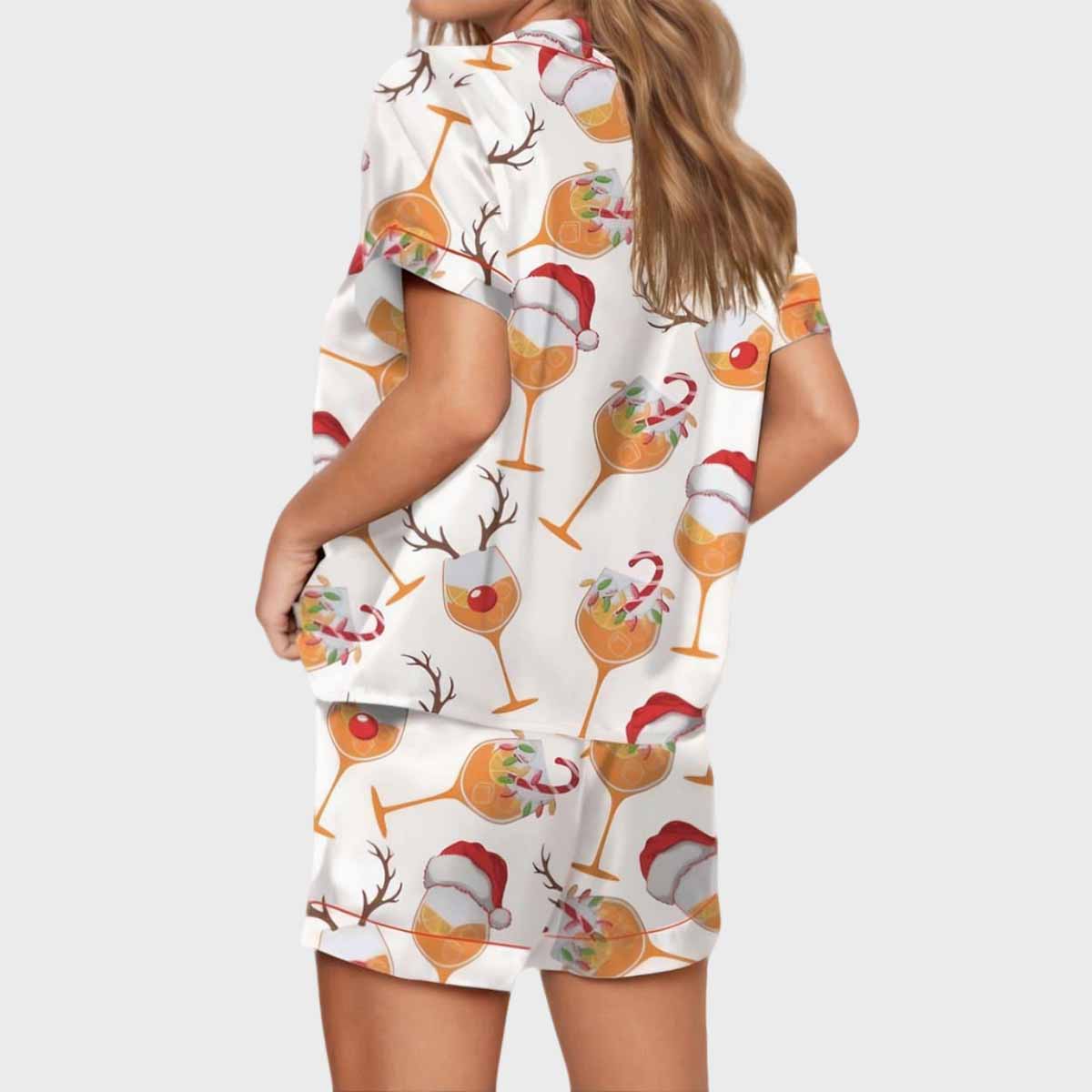 Aperol Spritz Christmas Satin Pajama Set - Nouvette