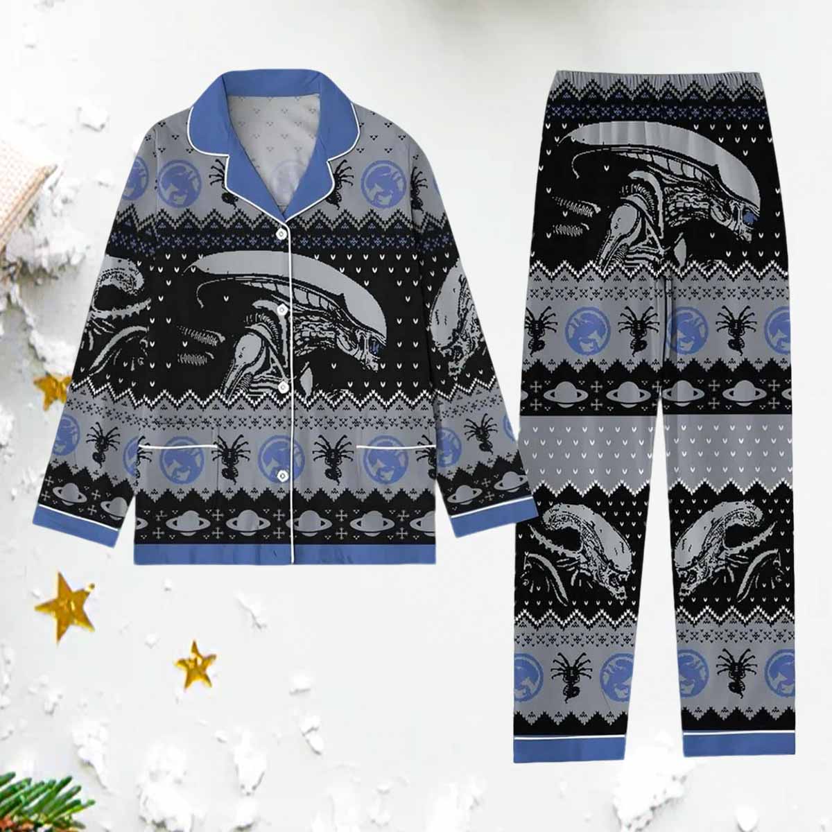 Christmas Alien Xenomorph Pajamas Set - Nouvette
