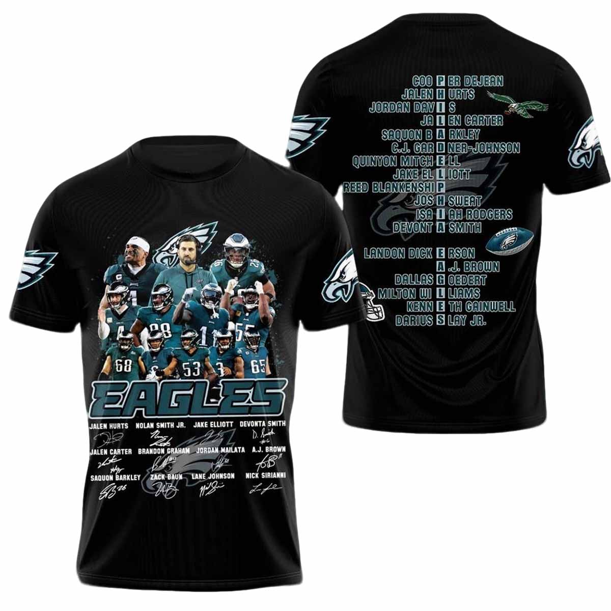 Eagles Super Bowl LIX Champions 2025 Signature Shirt - Nouvette