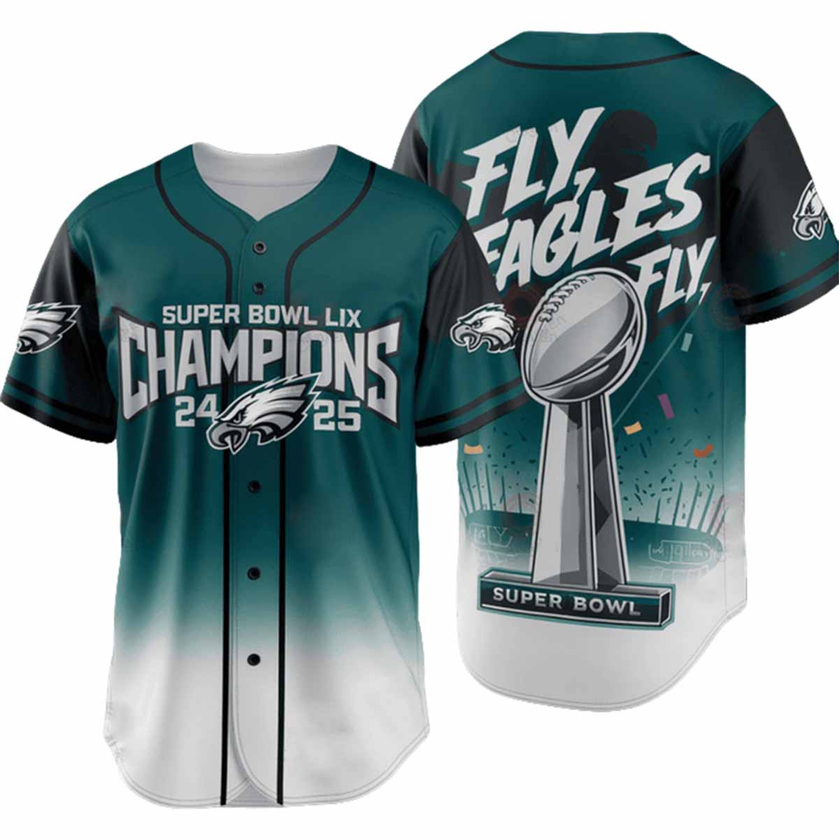 Fly Eagles Fly Super Bowl LIX Champions Jersey - Nouvette