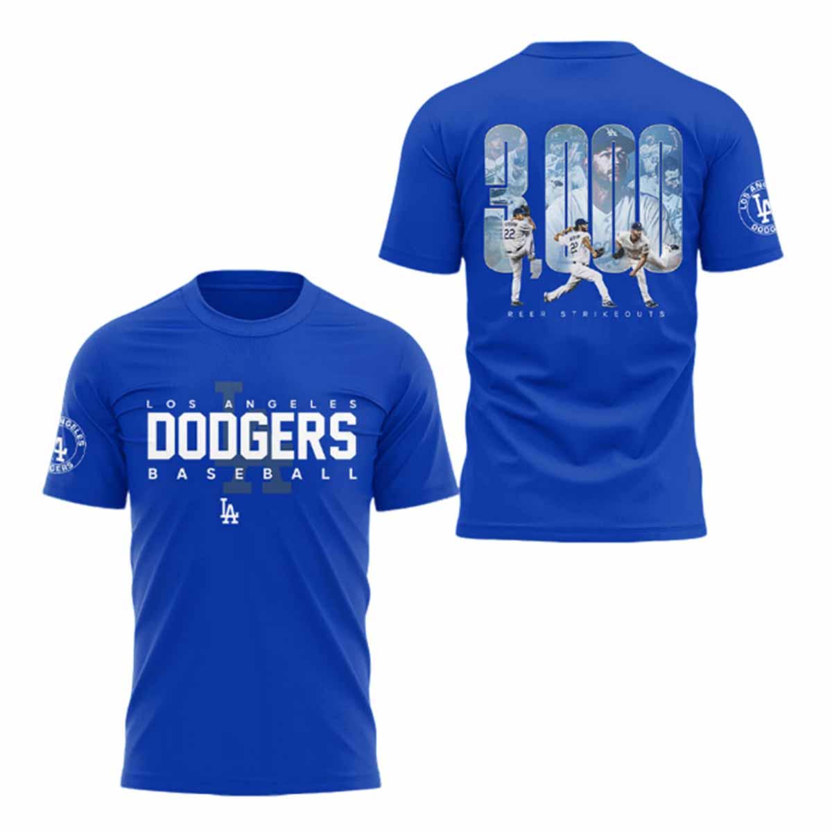 Dodgers Clayton Kershaw 3000 Strikeout Shirt 2025 - Nouvette