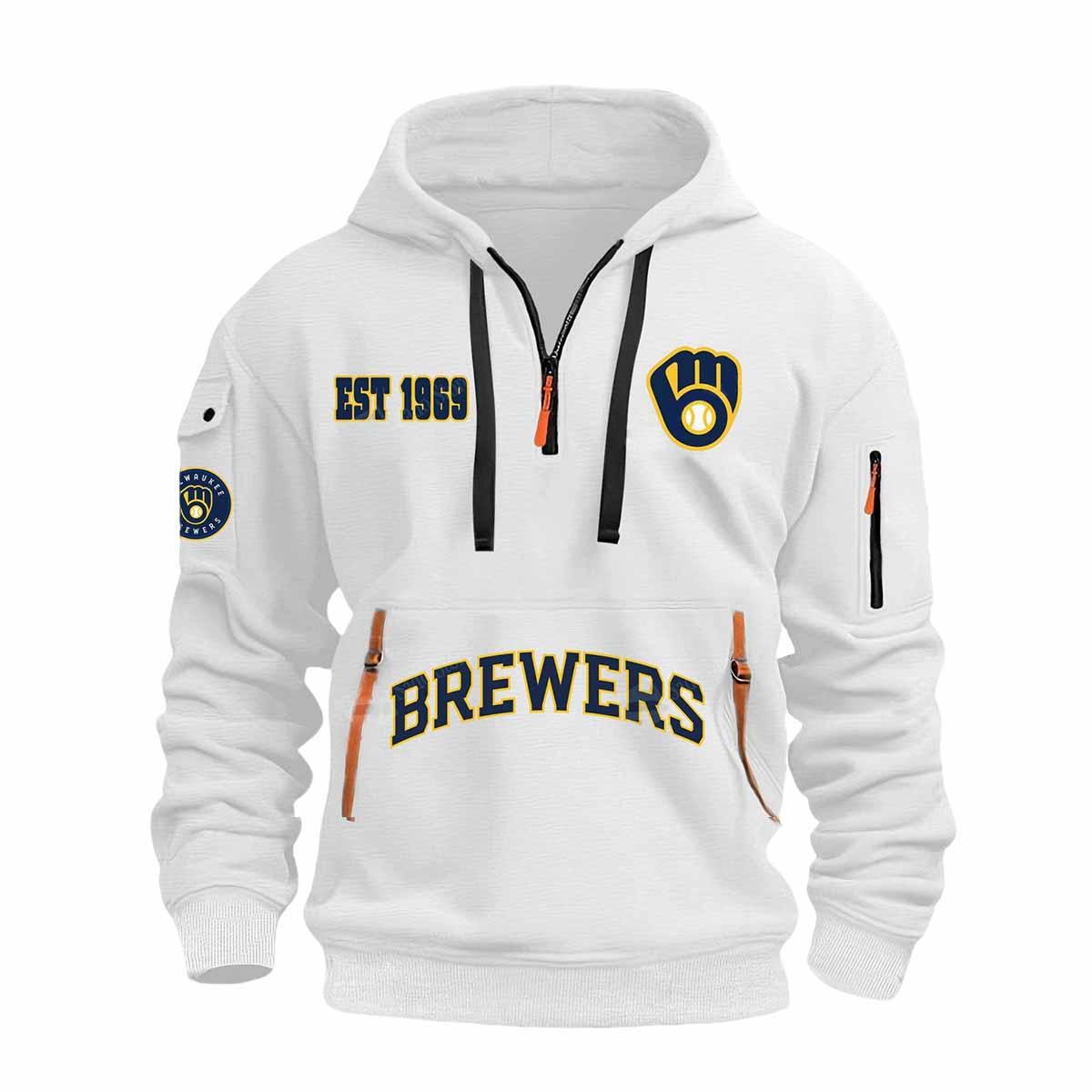 Brewers Est 1969 Quarter Zip Hoodie 2025 - Nouvette