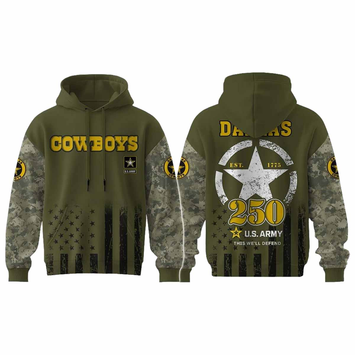 Cowboys US ARMY 250th Birthday Celebration 2025 Hoodie - Nouvette