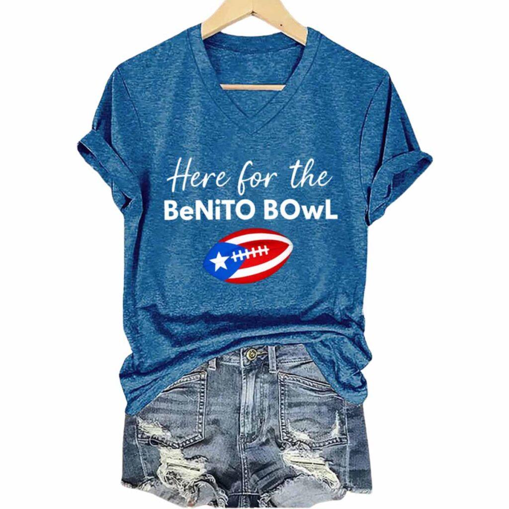 Bad Bunny Here For The Benito Bowl V-Neck T-Shirt - Nouvette